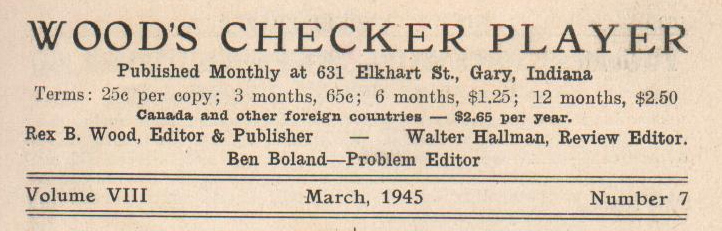 Gary and Miller's Checker Experts - Walter Hellman and Rex Wood